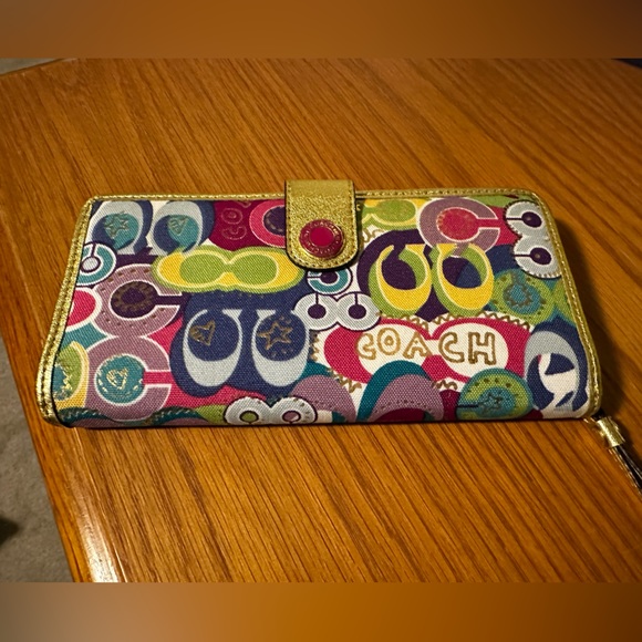 Coach | Bags | Coach Multi Colored Poppy Wallet | Poshmark